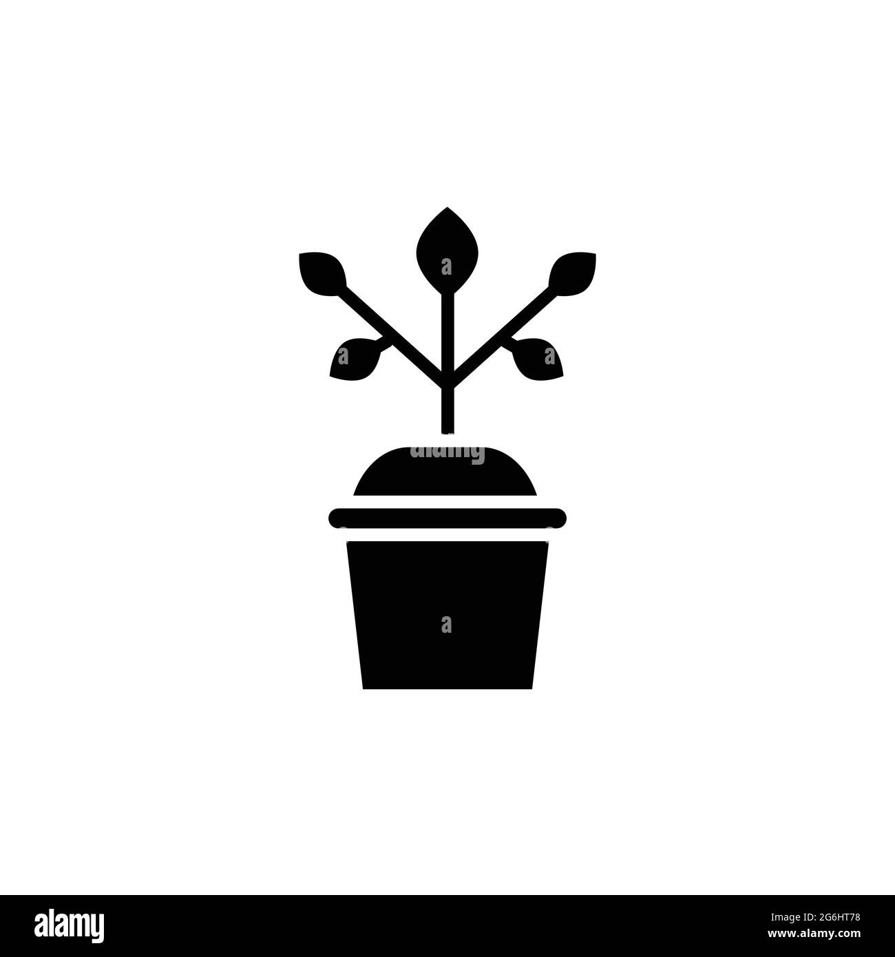 Plant in pot color line icon. Isolated vector element. Outline ...