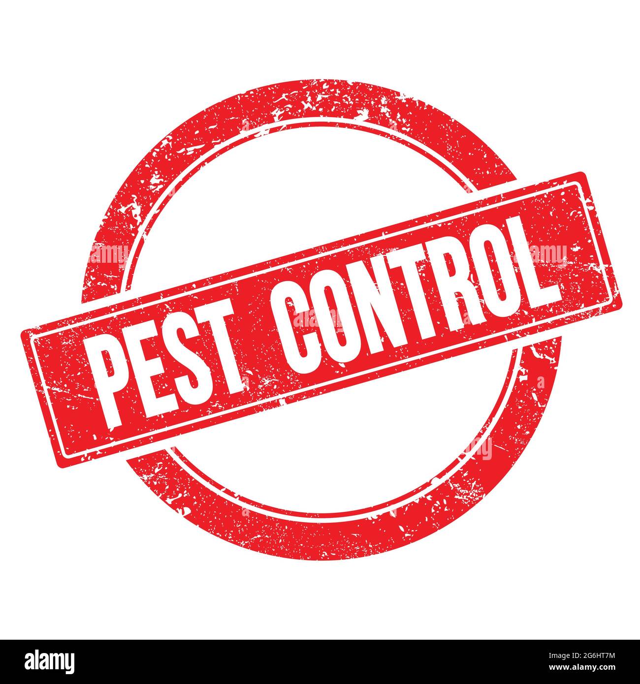 PEST CONTROL text on red grungy round vintage stamp Stock Photo - Alamy