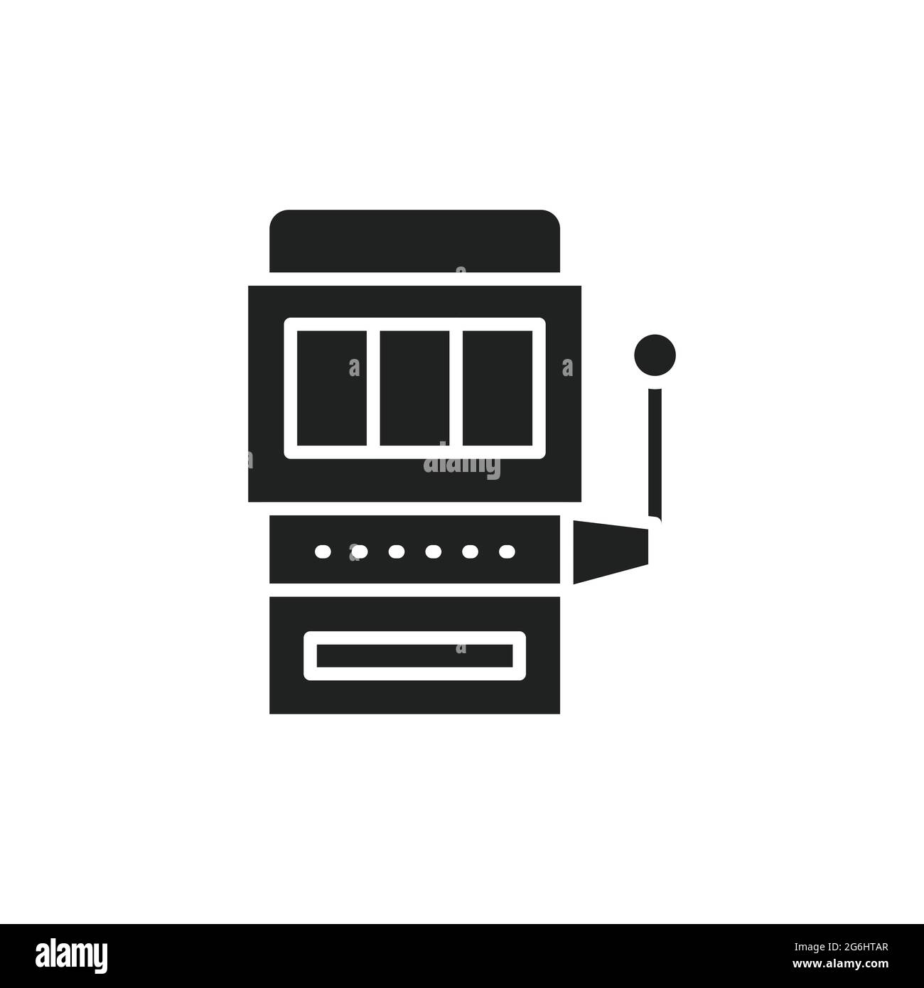 Slot machine color line icon. Isolated vector element. Outline ...
