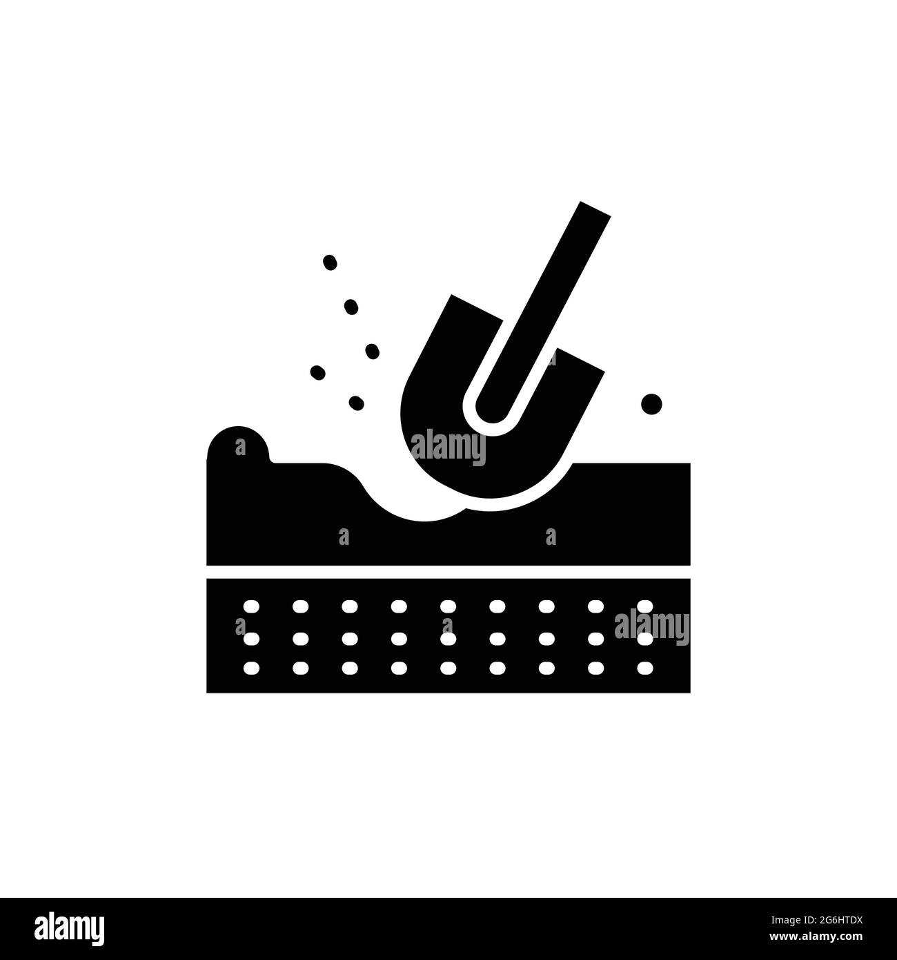 Dig ground color line icon. Isolated vector element. Outline pictogram ...