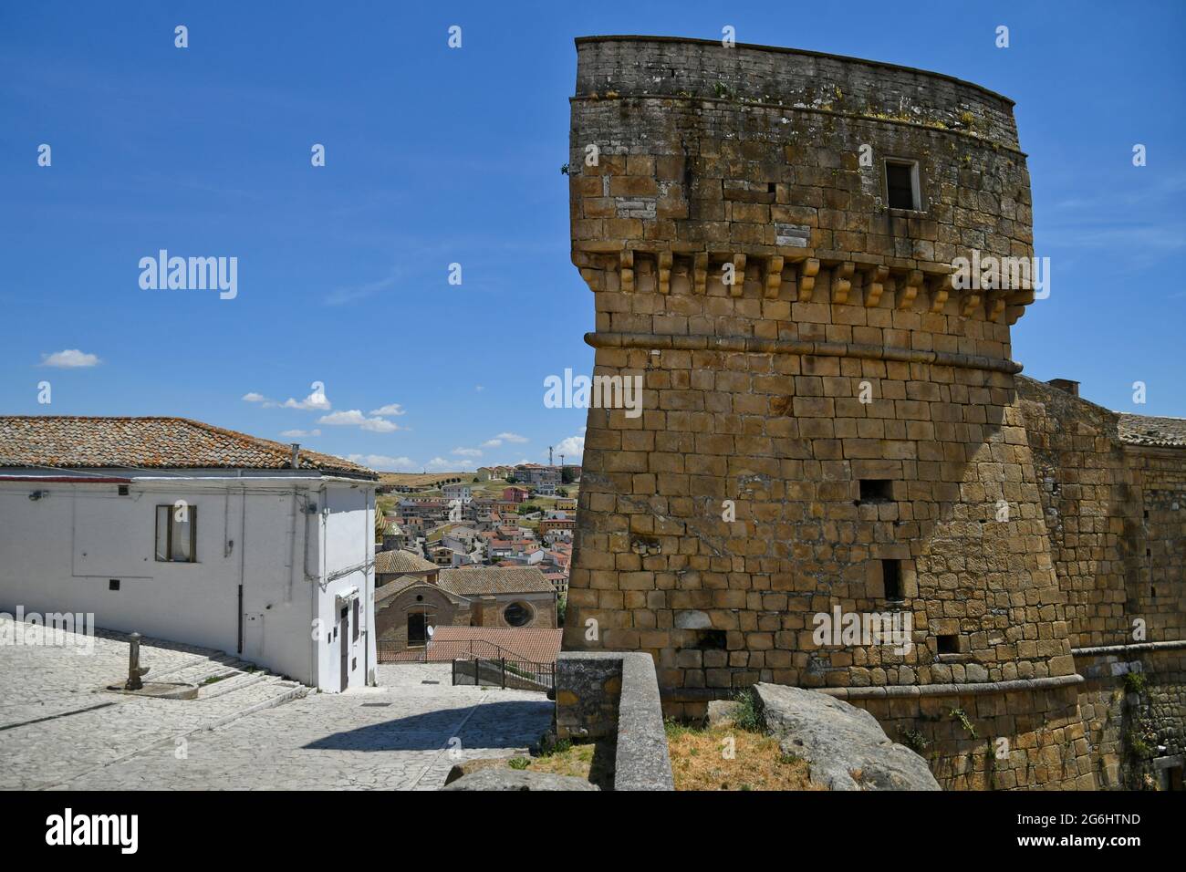 Rocchetta Sant'Antonio, Italy, July 3, 2021. A medieval castle tower ...