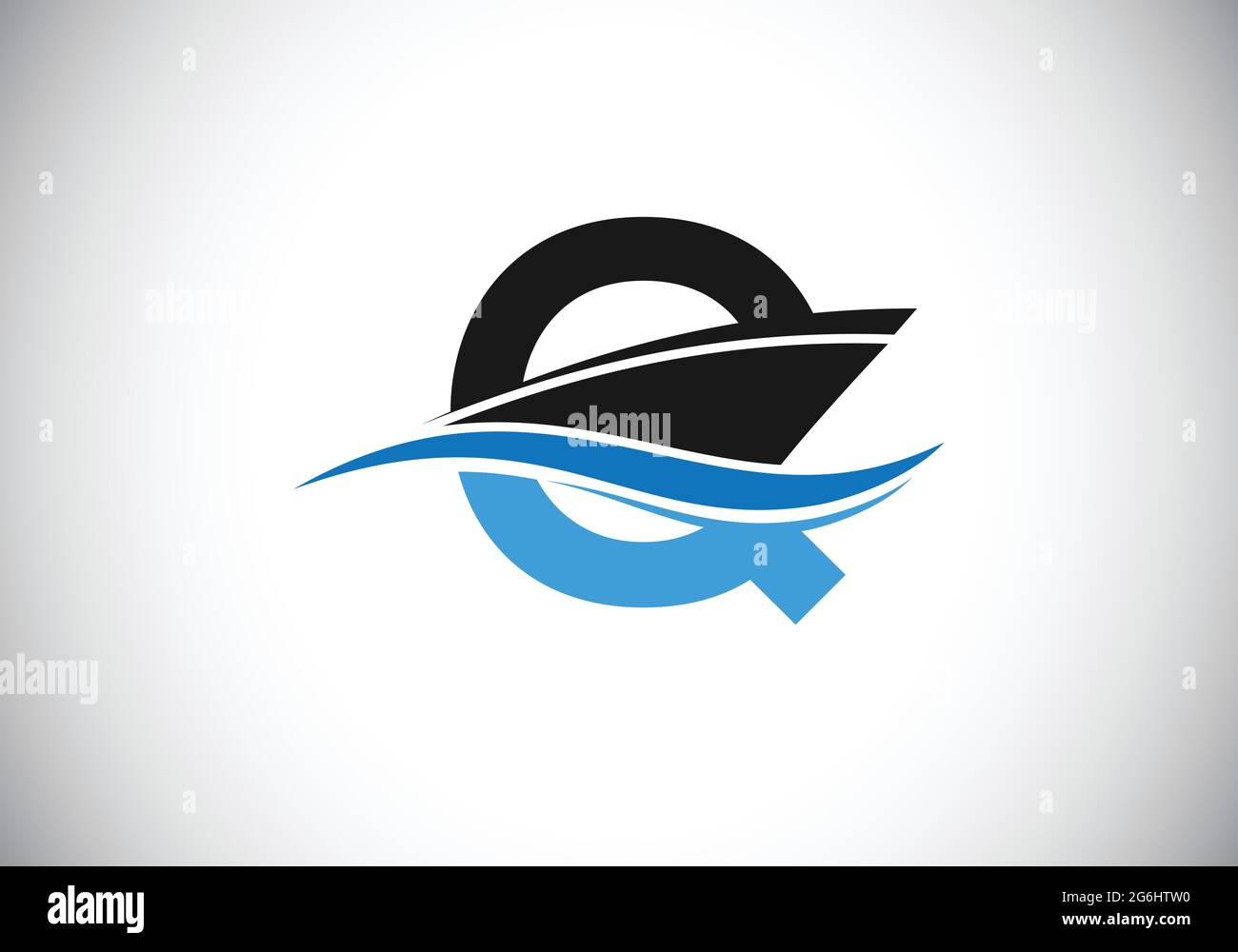 Capital letter Q with the ship, cruise, or boat logo design template ...