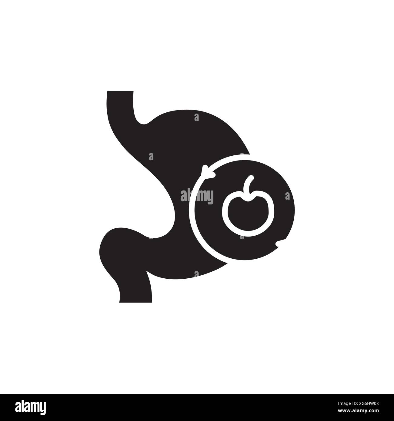 Digestion food color line icon. Isolated vector element. Outline ...