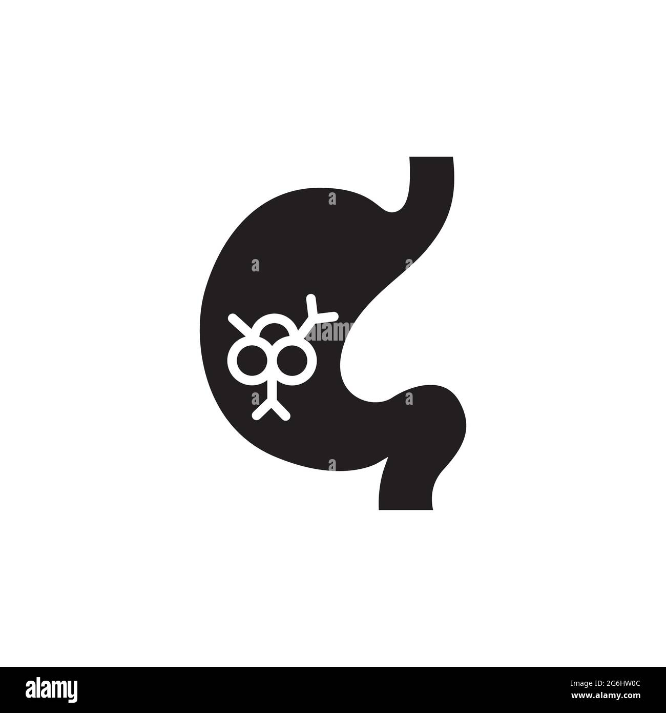 Stomach cancer color line icon. Isolated vector element. Outline ...