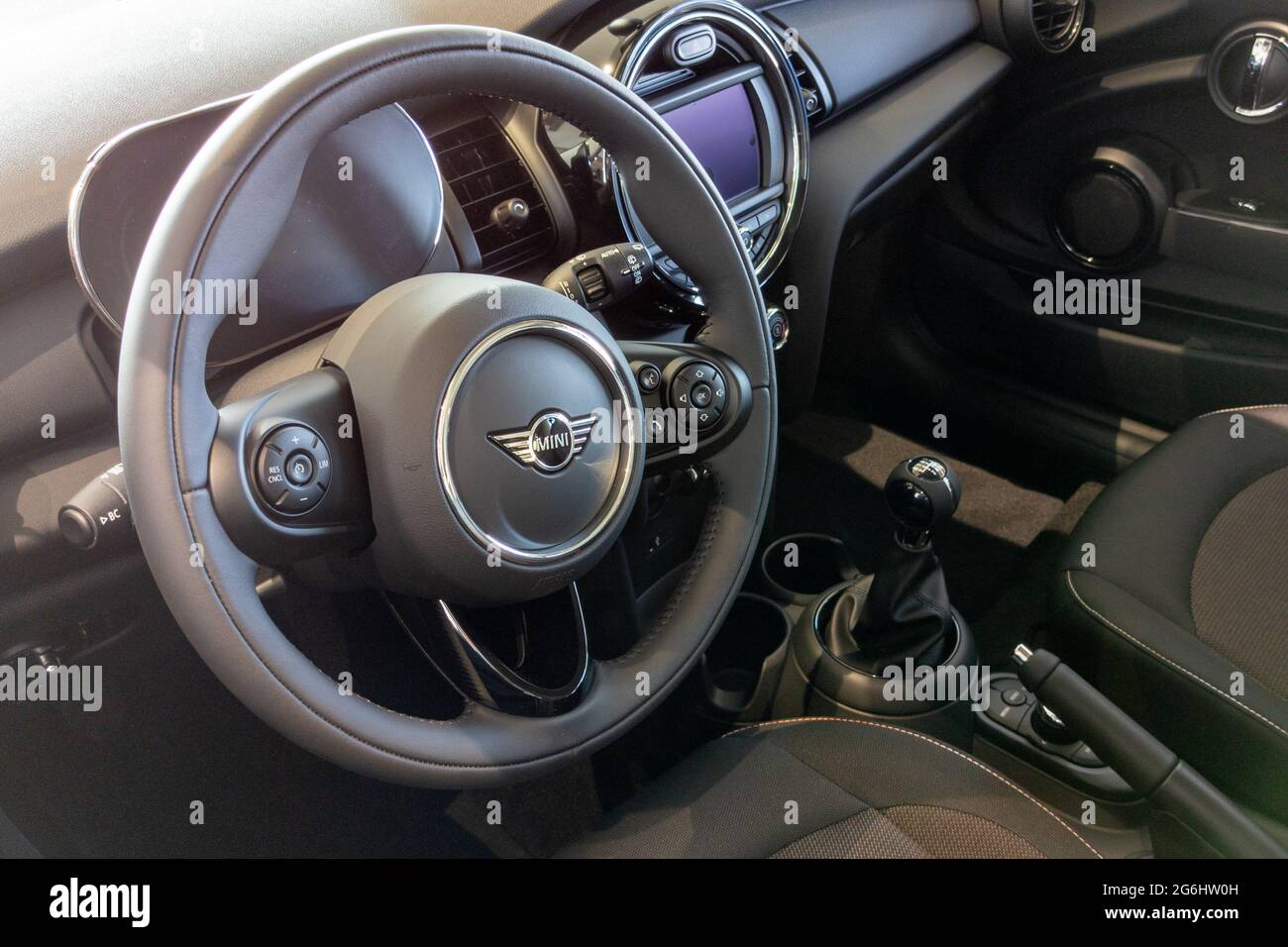 Bordeaux , Aquitaine France - 01 10 2021 : mini car dashboard detail ...