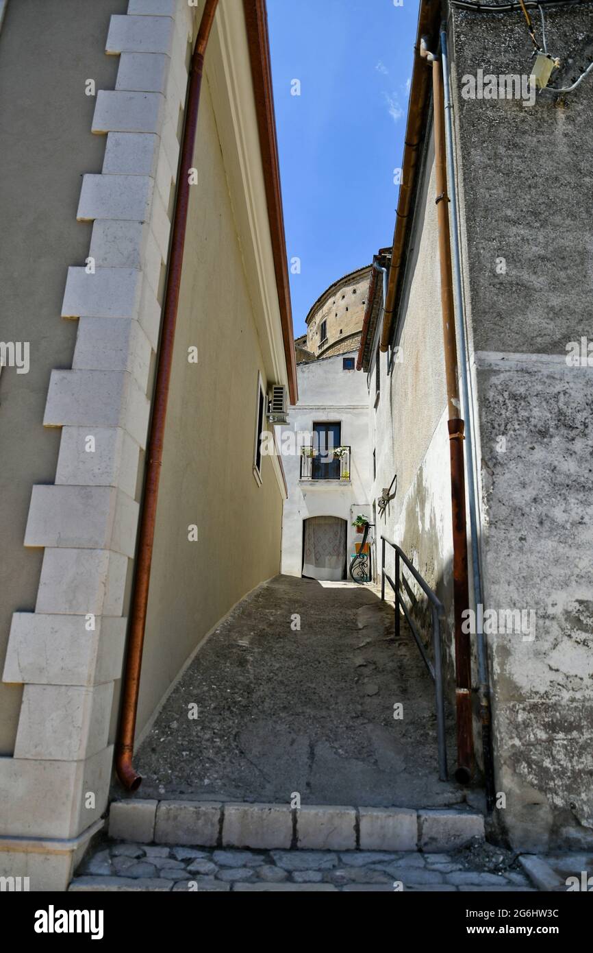 Rocchetta Sant'Antonio, Italy, July 3, 2021. A narrow street among the ...
