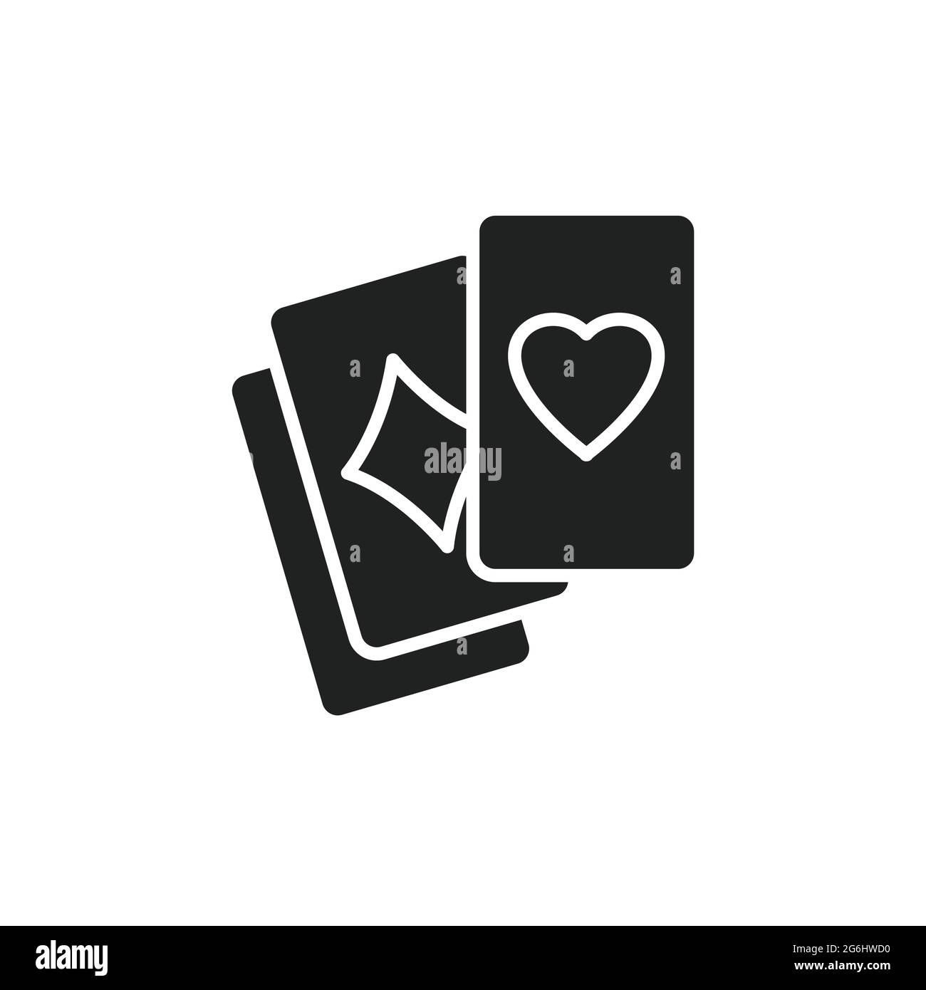Playing cards color line icon. Isolated vector element. Outline ...
