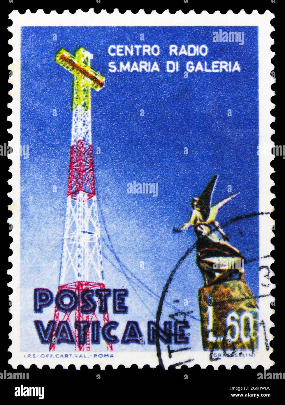 MOSCOW, RUSSIA - APRIL 28, 2020: Postage stamp printed in Vatican City ...