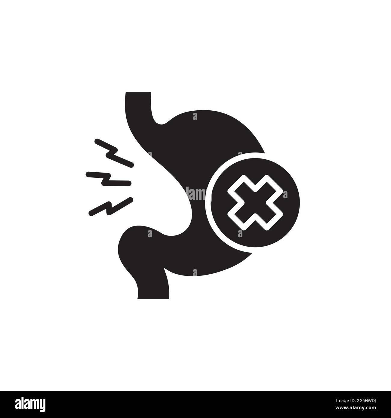 Indigestion color line icon. Isolated vector element. Outline pictogram ...