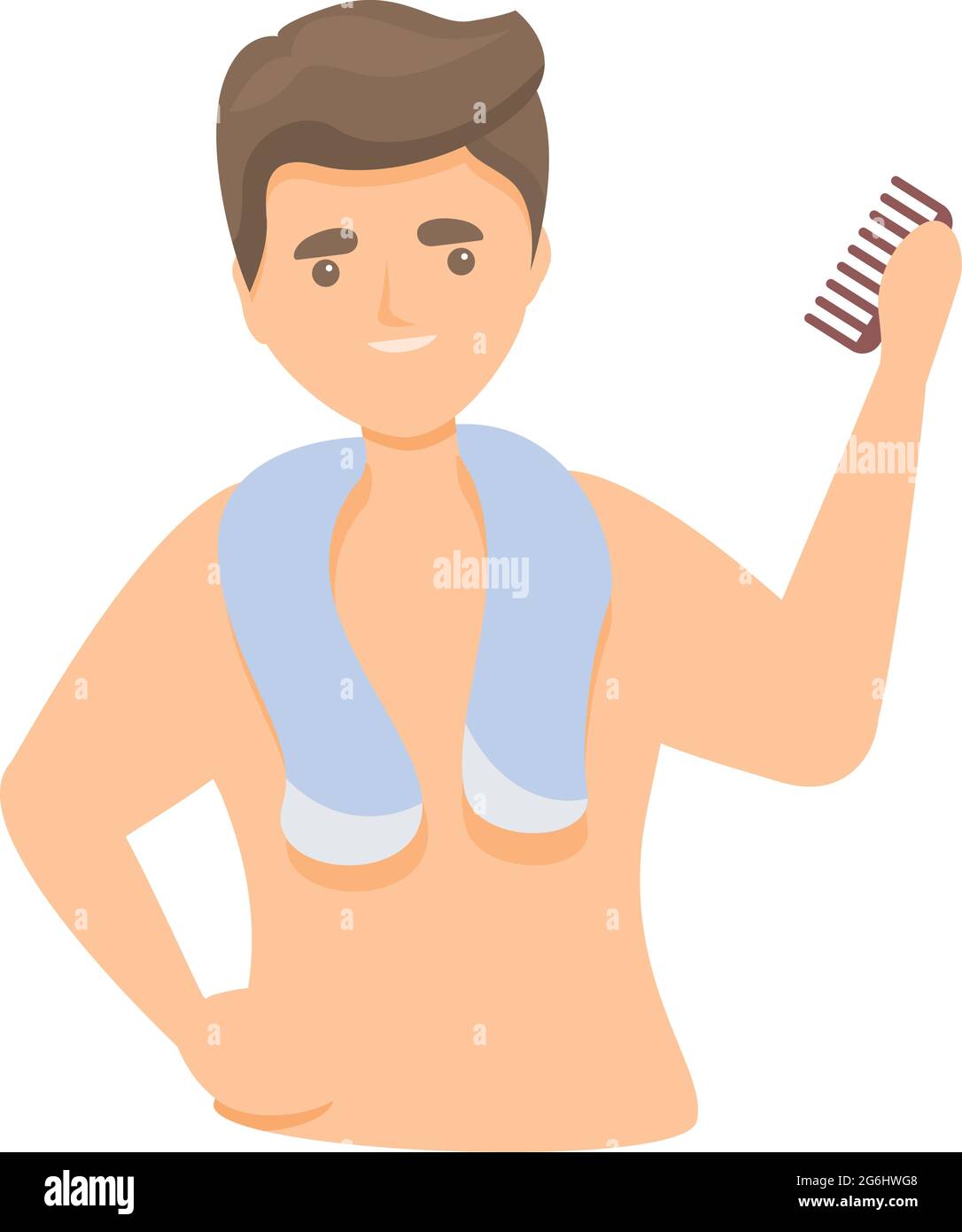 Cartoon Boy Putting On Deodorant