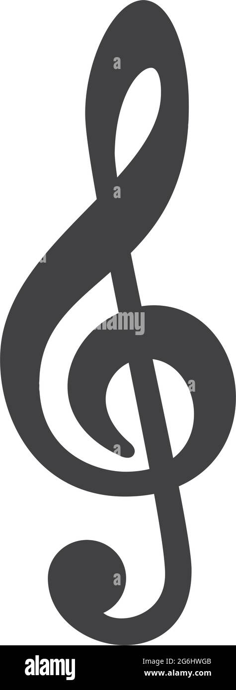 Treble clef vector music icon isolated on white Stock Vector Image ...