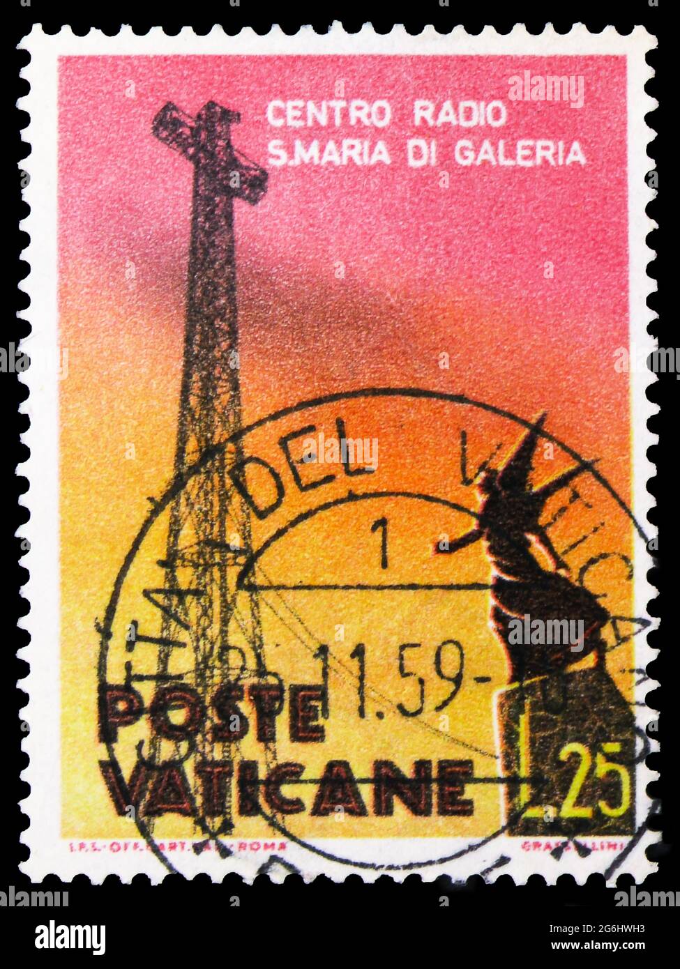 MOSCOW, RUSSIA - APRIL 28, 2020: Postage stamp printed in Vatican City ...