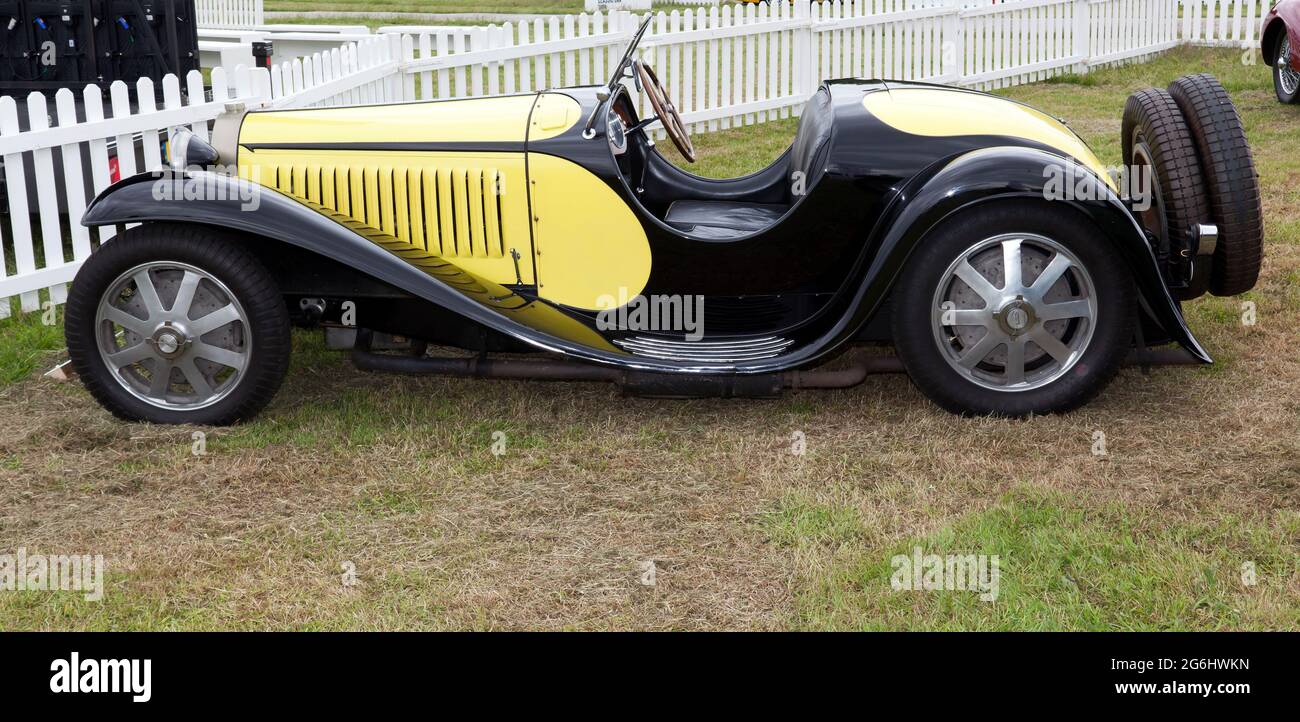 Side view of a 1932, Bugatti Type 55, on display at the 2021 London ...