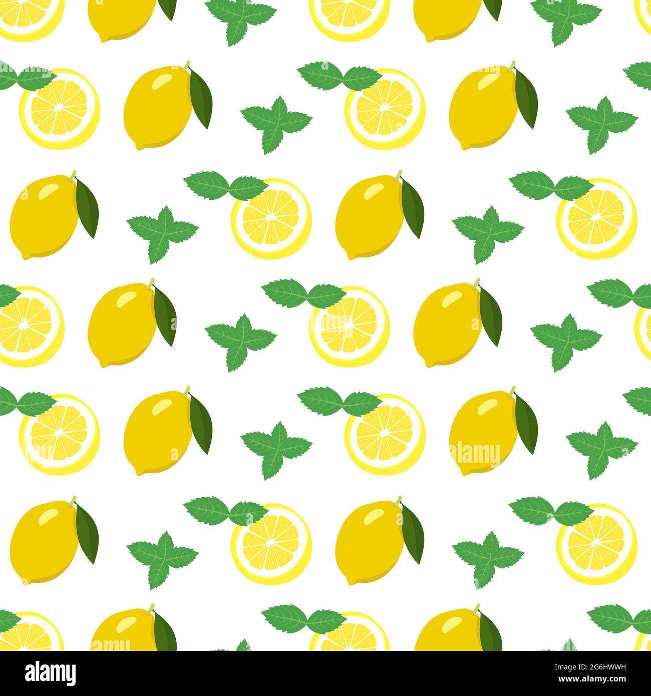 Seamless bright spring and summer pattern with lemon Stock Vector Image ...