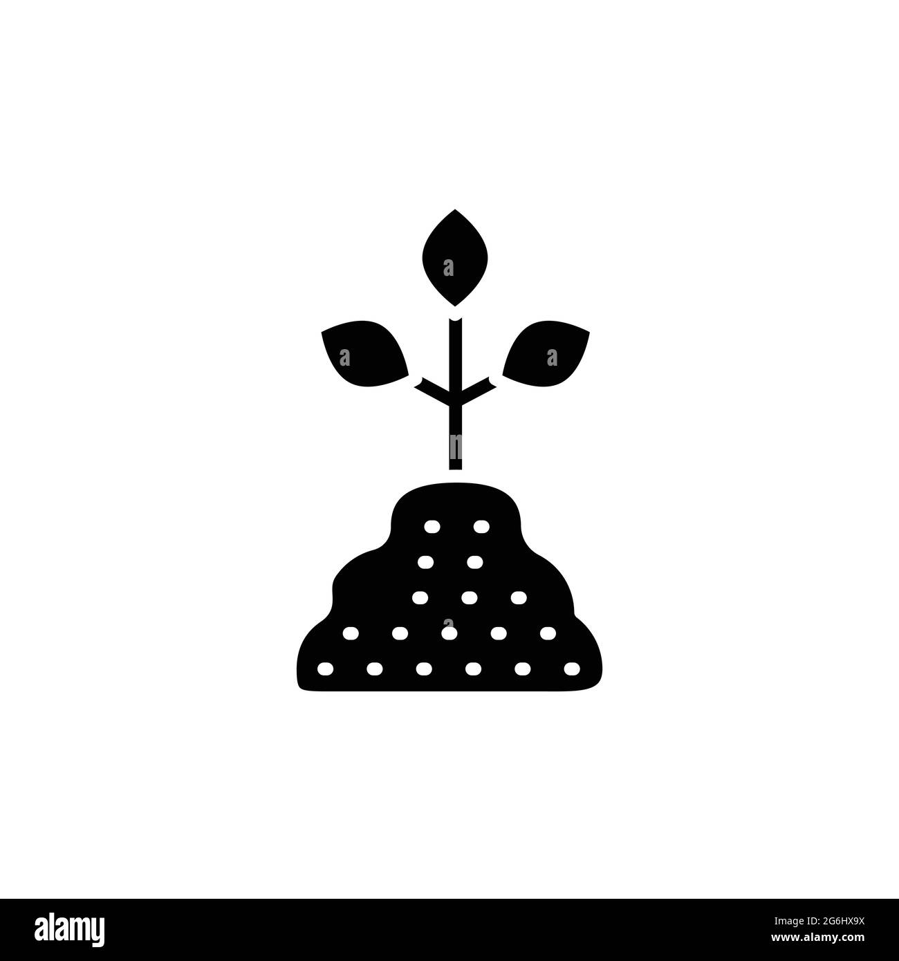 Plant in soil color line icon. Isolated vector element. Outline ...