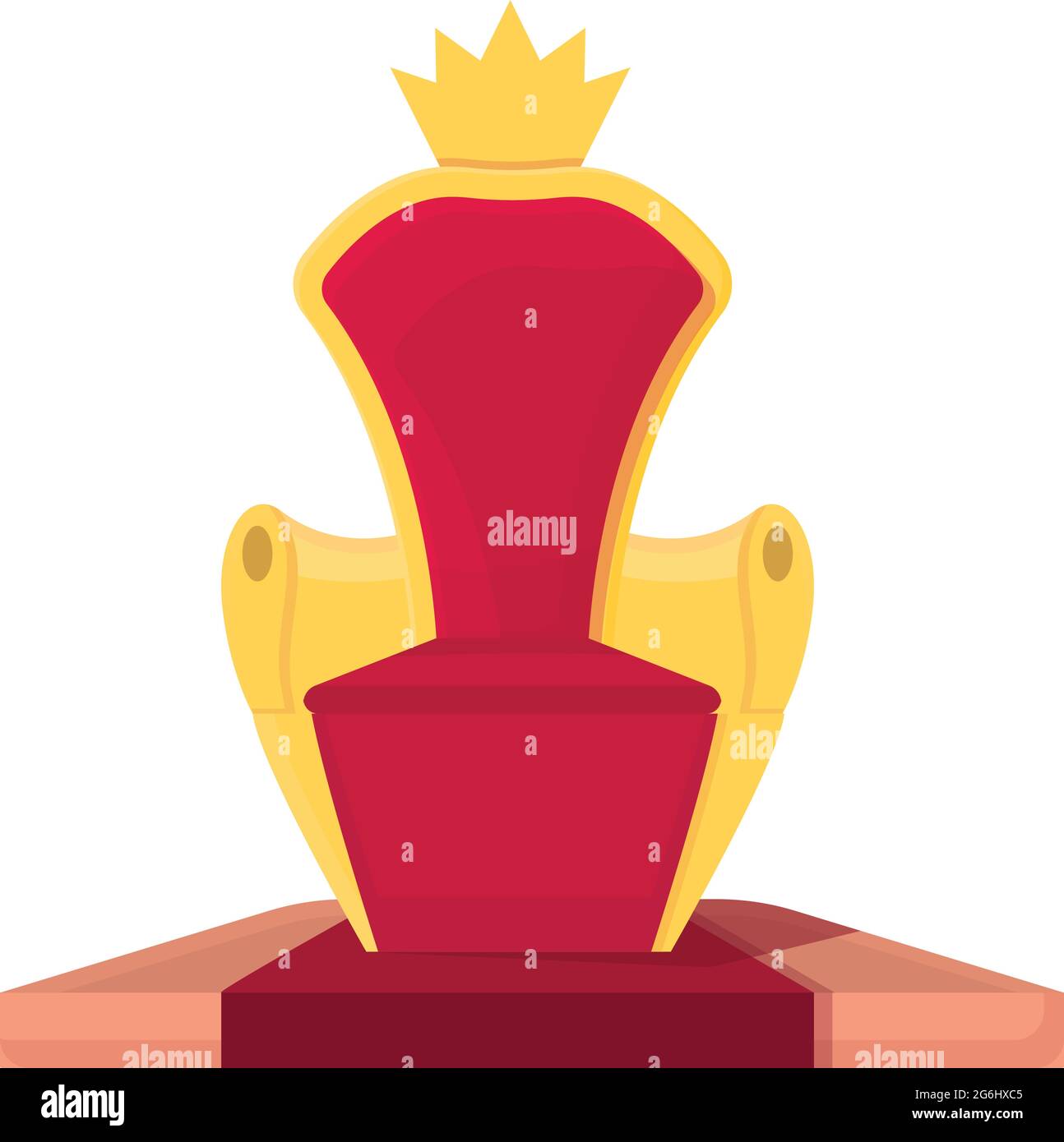 King throne icon cartoon vector. Royal crown chair. Gold seat Stock ...