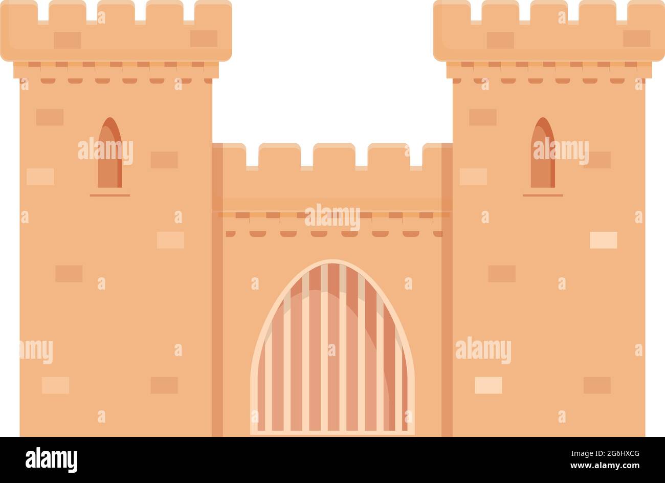 Medieval tower icon cartoon vector. Castle old fort. Stone fortress ...