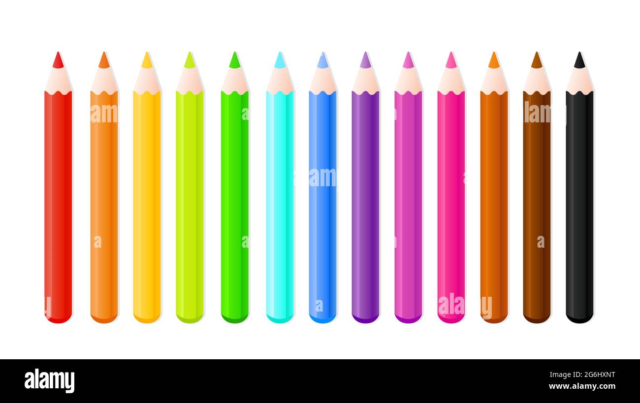 Vector illustration set of bright color pencils Stock Vector Image ...