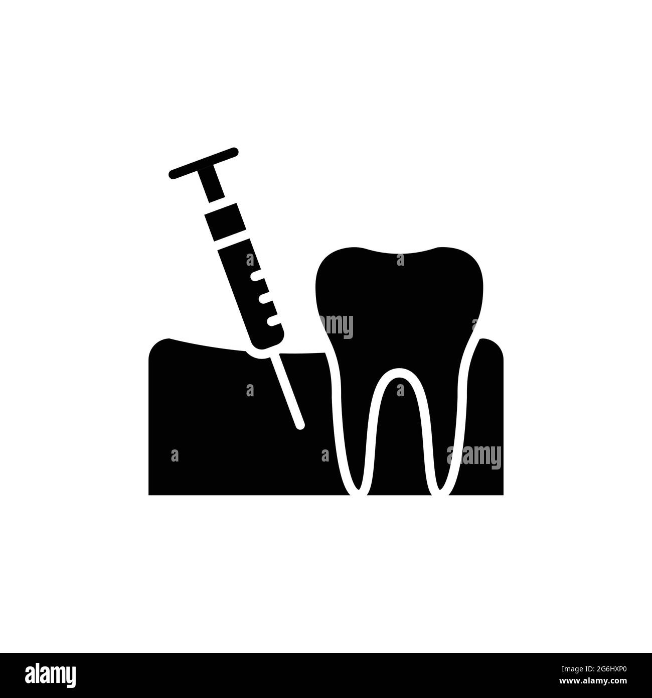 Teeth analgesia color line icon. Isolated vector element. Outline ...