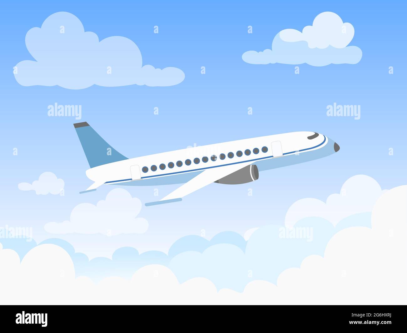 Plane in flight through Stock Vector Images - Alamy