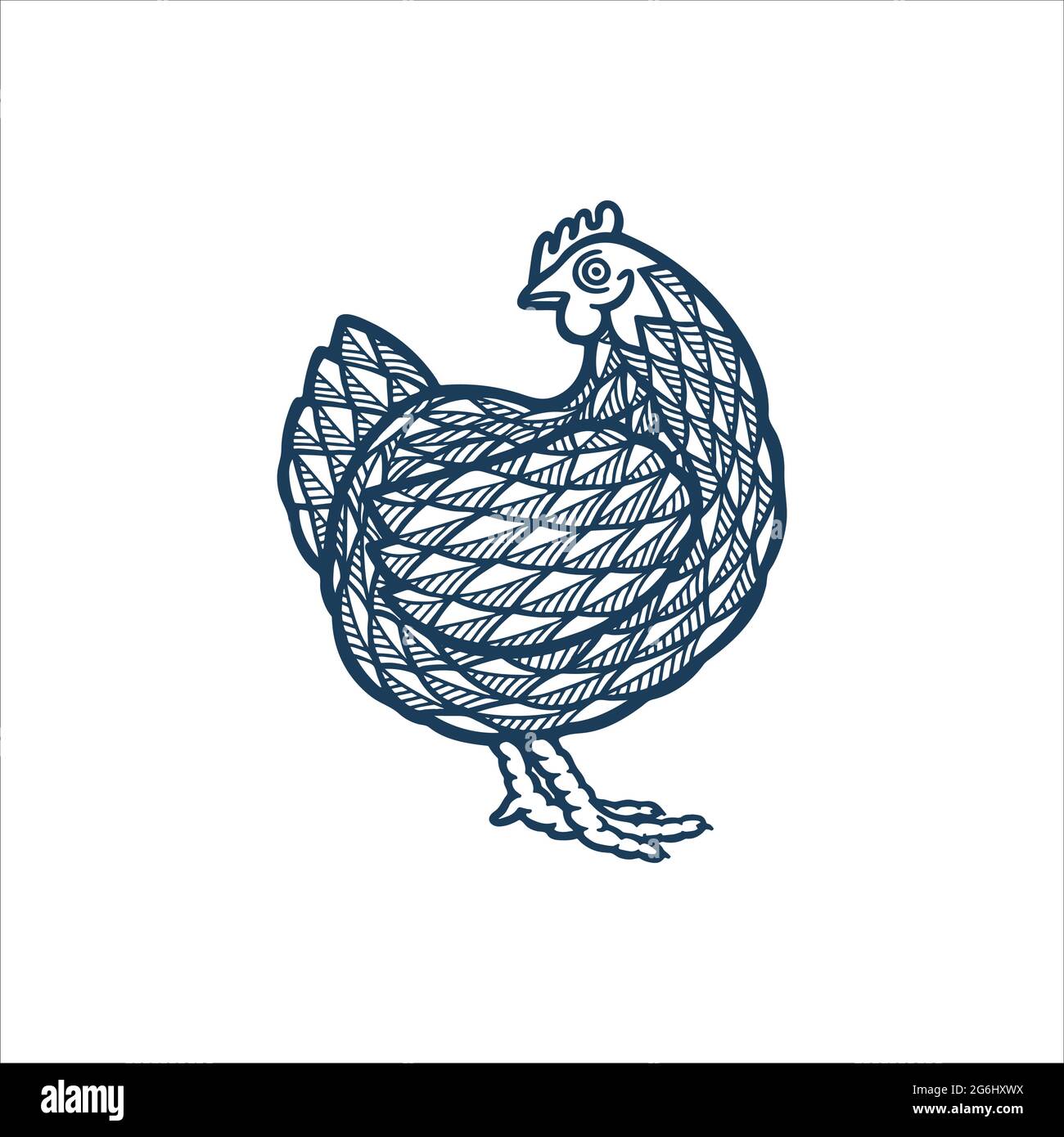 Chicken hand drawn abstract vector illustration. Chicken stylized ...