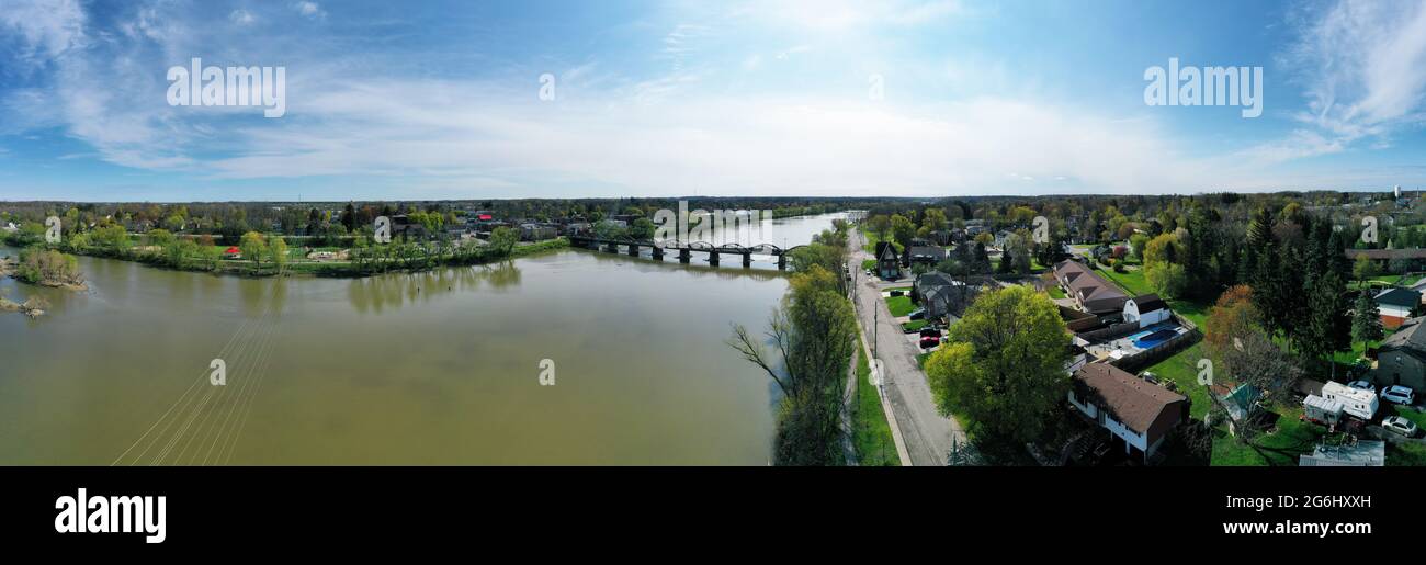 An aerial panorama of Caledonia, Ontario, Canada Stock Photo - Alamy
