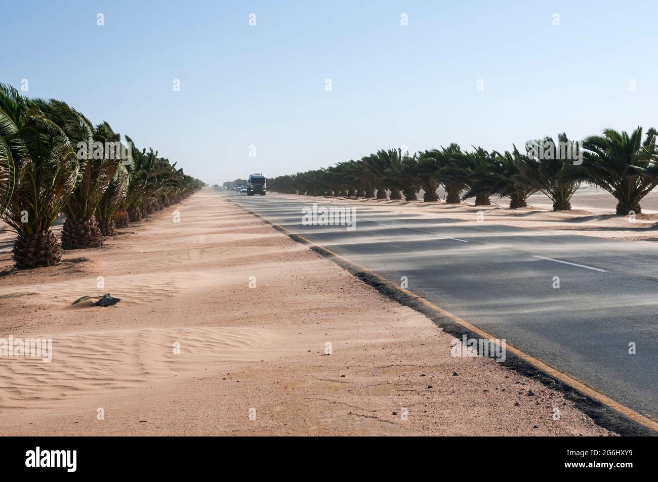 Sandstorm on the Trans-Kalahari Highway between Walvis Bay and ...