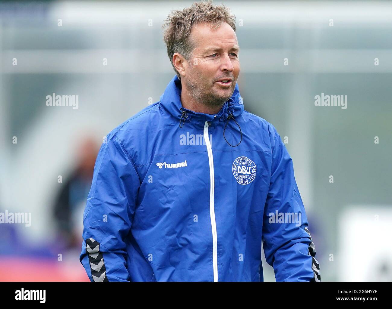 Denmark manager Kasper Hjulmand during the training session at Enfield ...