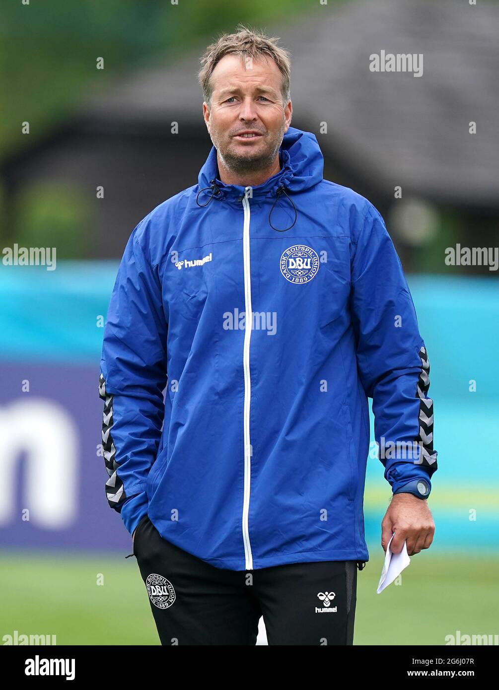 Denmark manager Kasper Hjulmand during the training session at Enfield ...