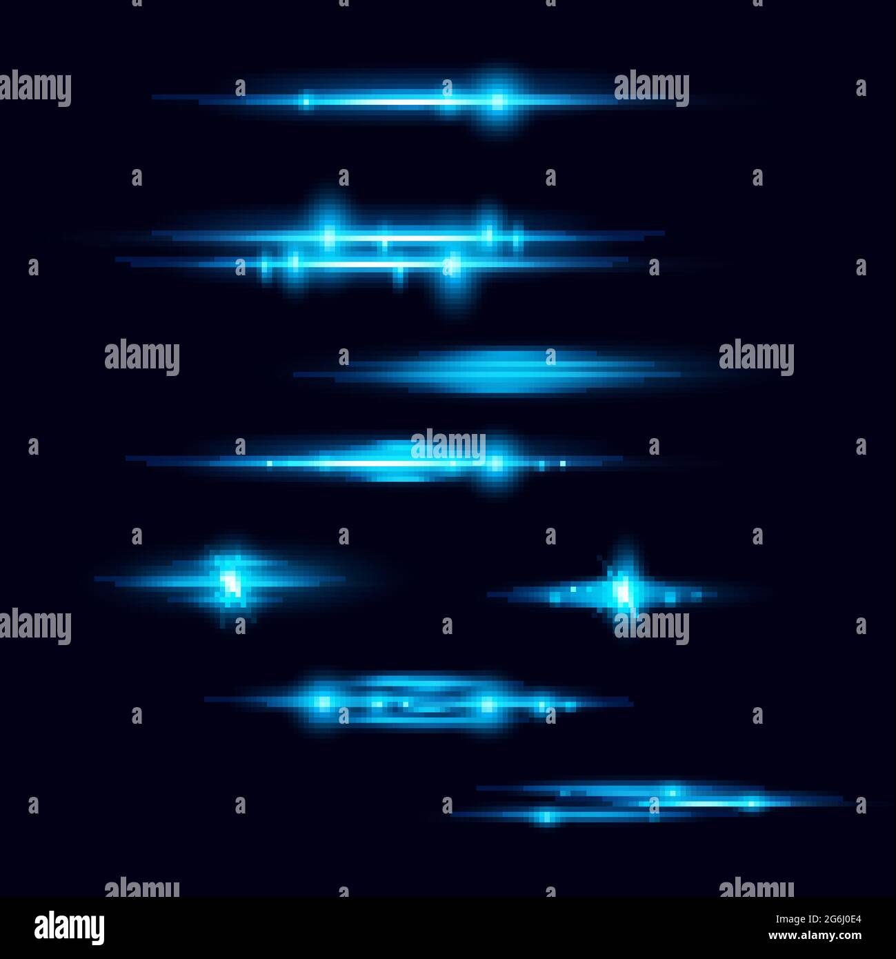 Vector illustration of realistic lens flare elements collection. Light ...