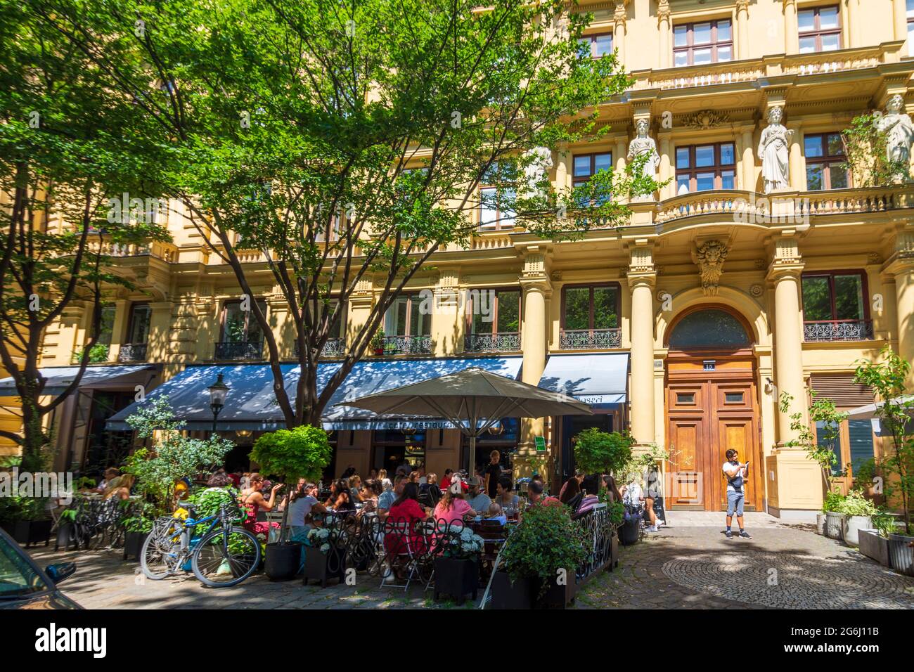 Wien, Vienna: street Praterstraße, restaurant cafe Ansari in 02 ...