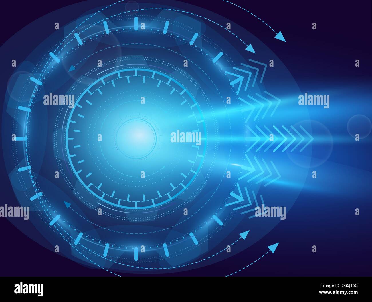 Vector illustration of digital abstraction. Future technology, blue eye ...