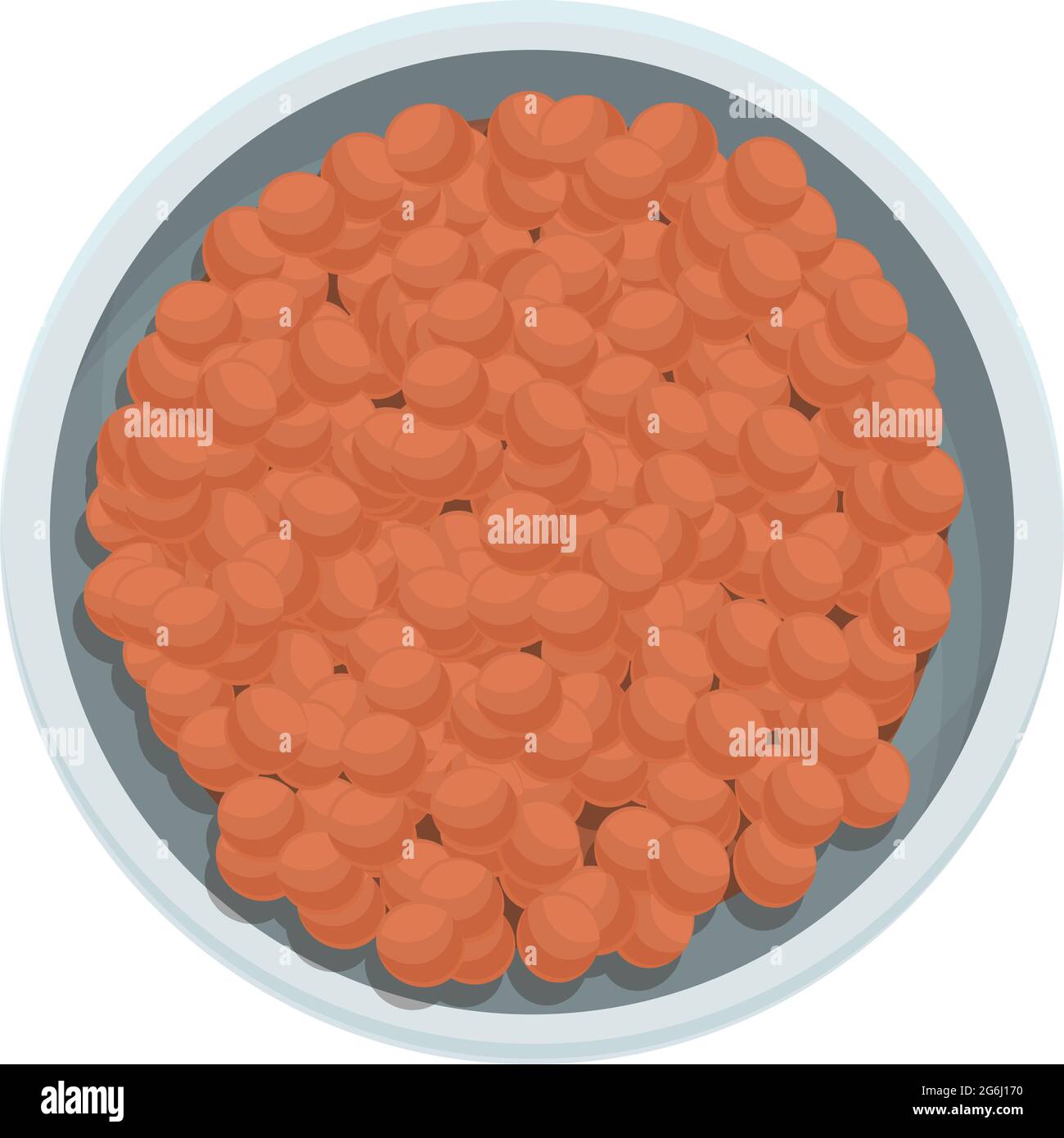 Top view lentil icon cartoon vector. Red bean. Vegetable lentil bowl ...