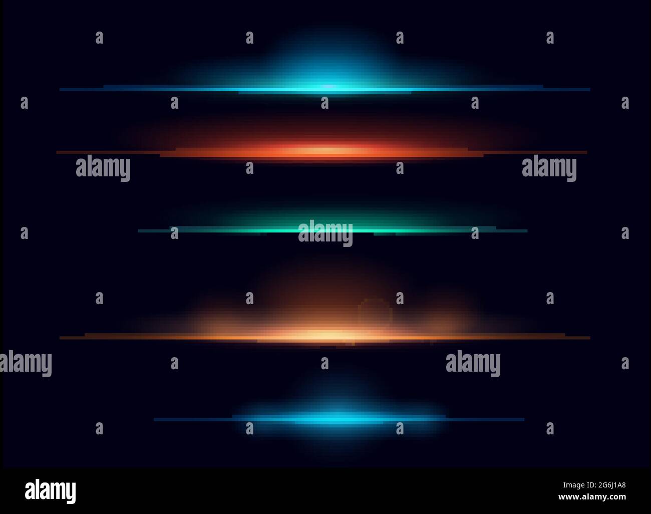 Vector illustration set of colorful realistic flare elements collection ...