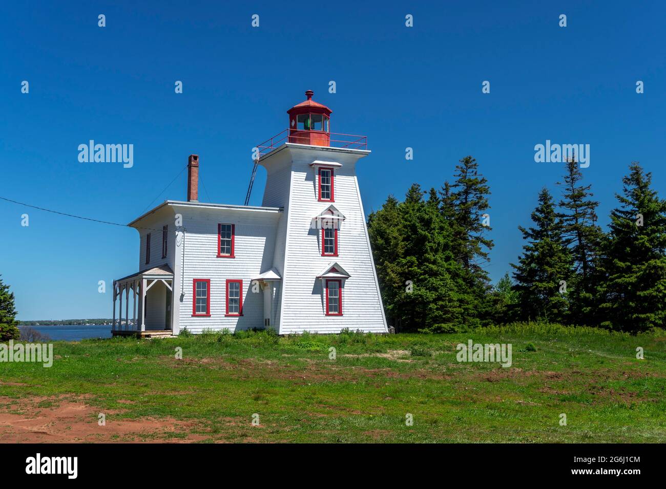 Blockhouse Point Lighthouse, Prince Edward Island, Canada Stock Photo ...