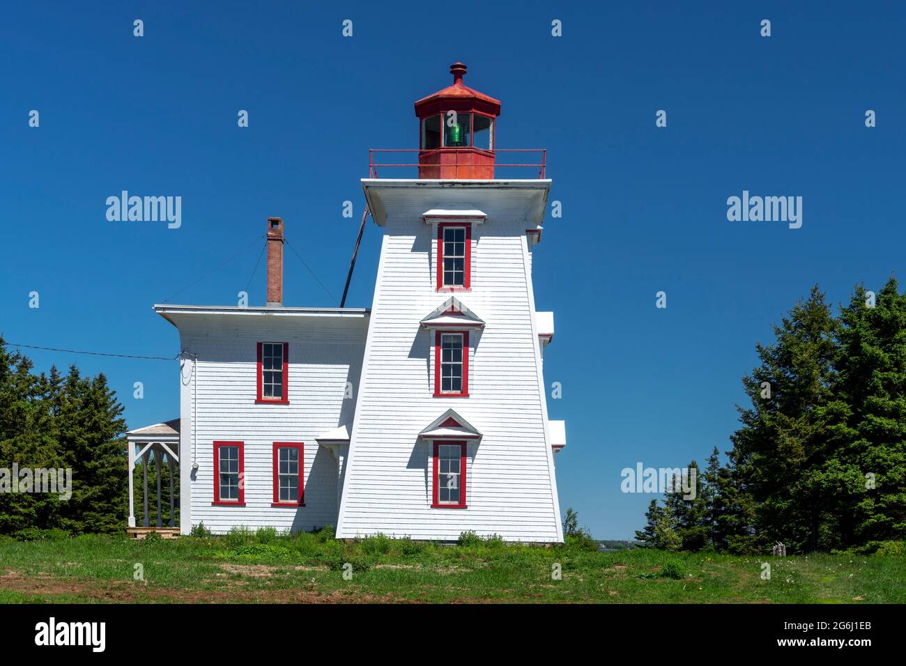 Blockhouse Point Lighthouse, Prince Edward Island, Canada Stock Photo ...