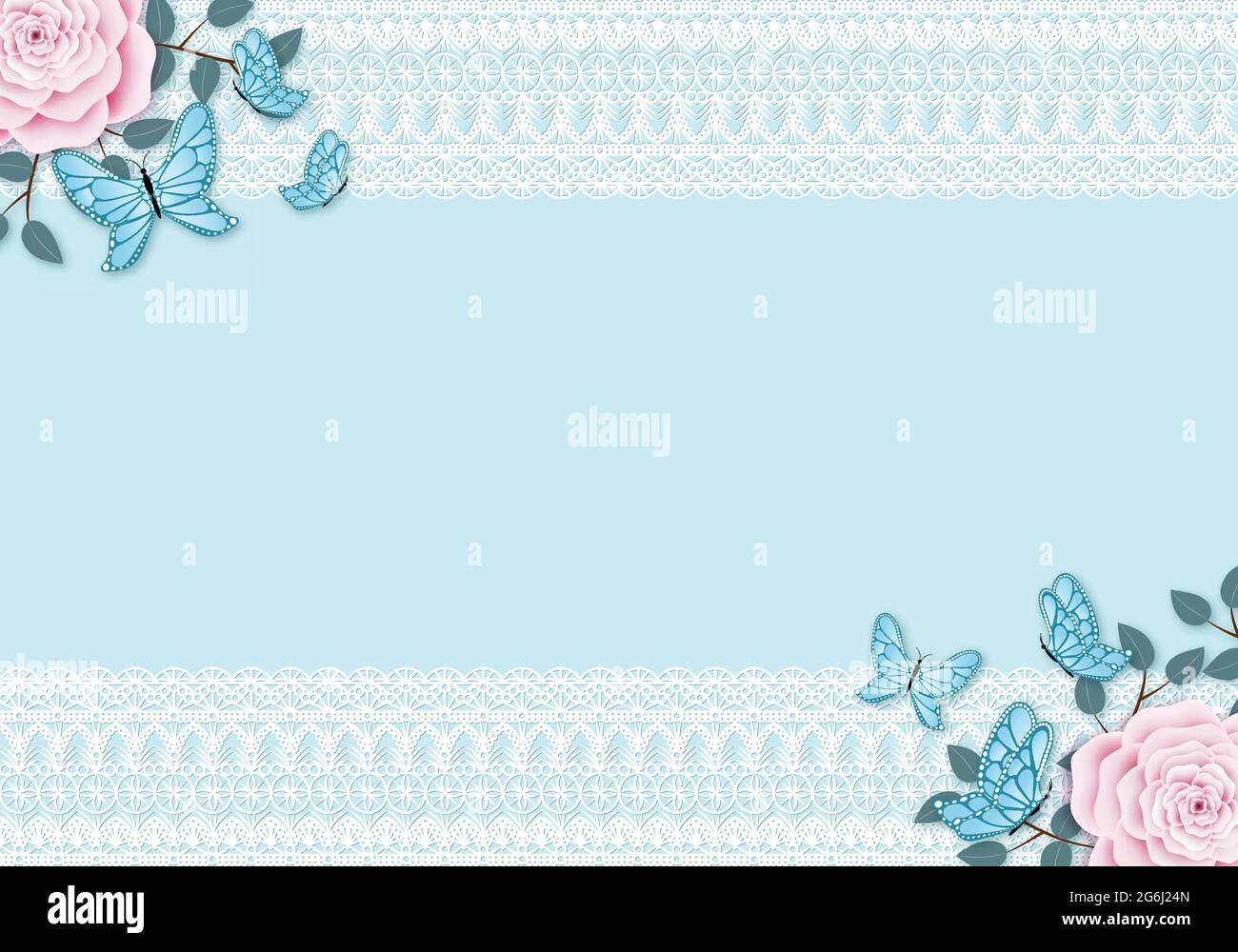 Beautiful light blue lace Stock Vector Images - Alamy