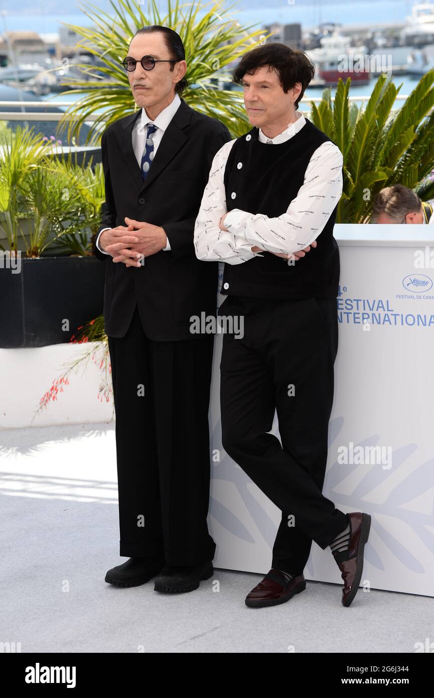 Cannes, France. 06th July, 2021. CANNES, FRANCE. July 6, 2021: Ron Mael ...