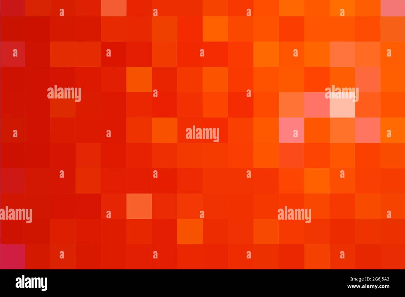 Abstract pixel red background. Gold geometric texture from squares ...