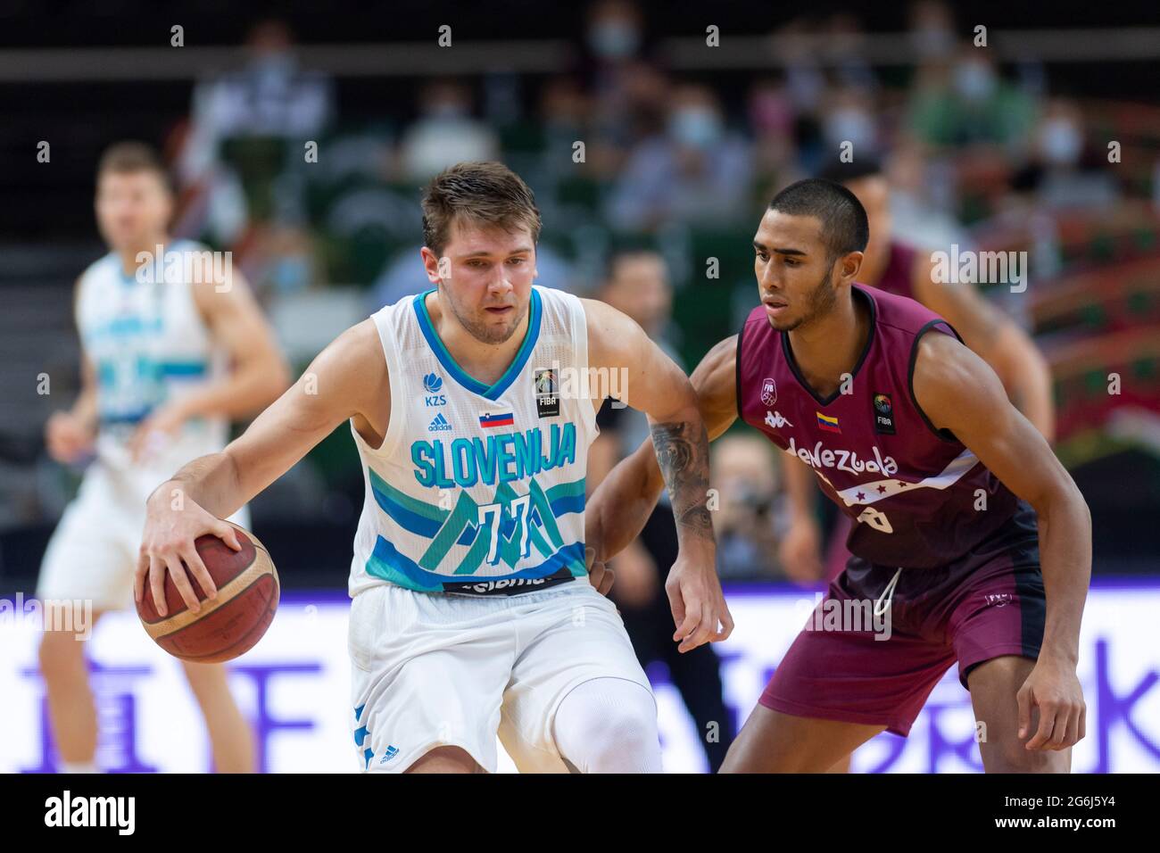 KAUNAS, LITHUANIA - july 3th 2021: FIBA Olympic qualifying tournament ...