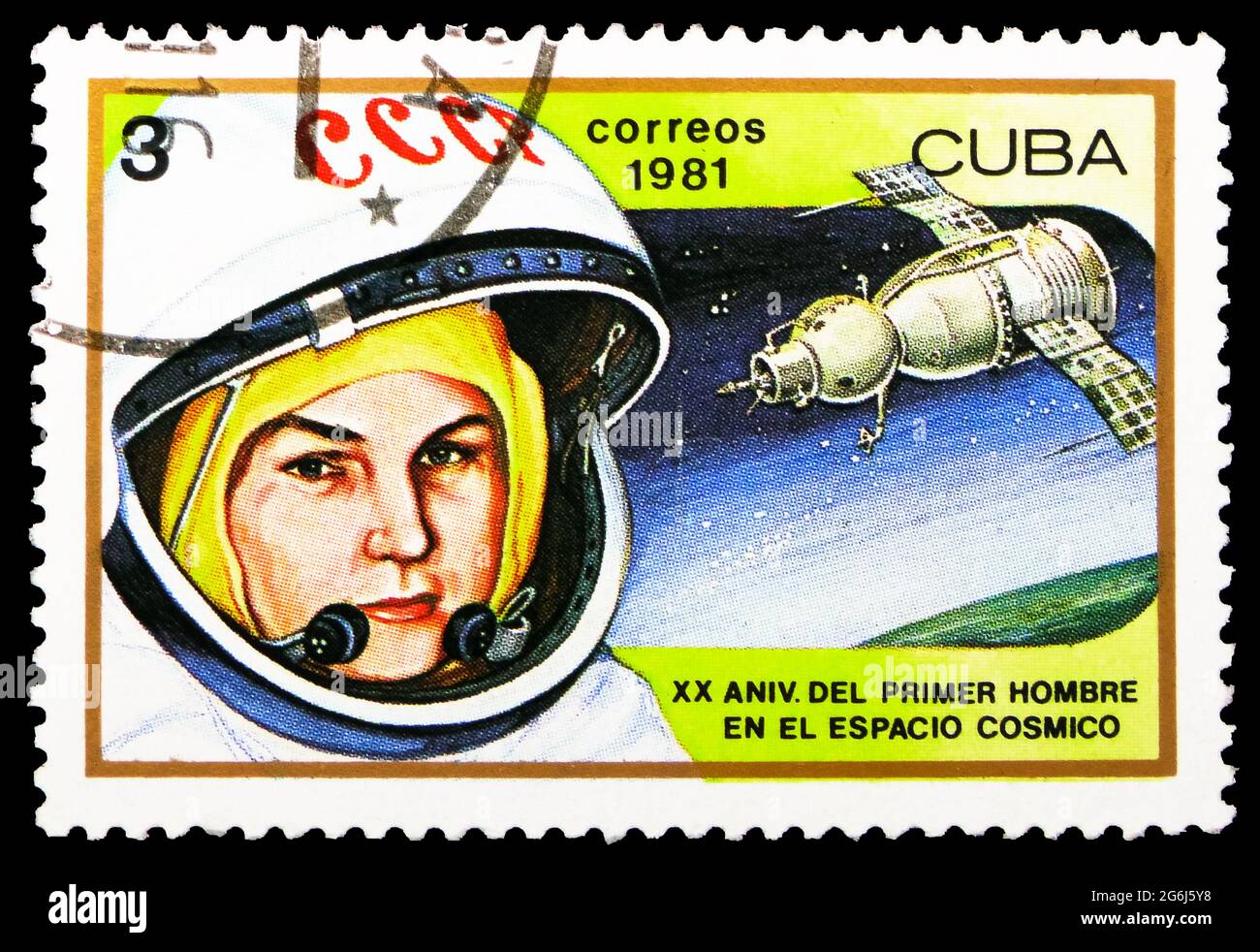 MOSCOW, RUSSIA - MARCH 21, 2020: Postage stamp printed in Cuba shows V ...