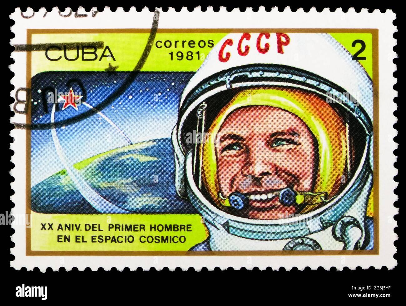 MOSCOW, RUSSIA - MARCH 21, 2020: Postage stamp printed in Cuba shows Y ...