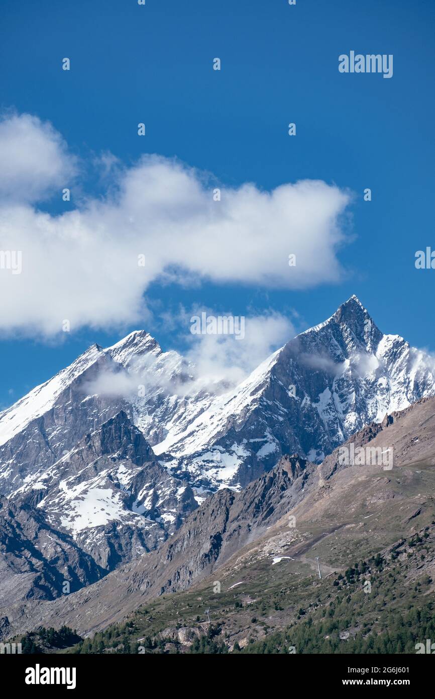 Swiss Alps Mountains around Zermatt Village in Switzerland Stock Photo ...