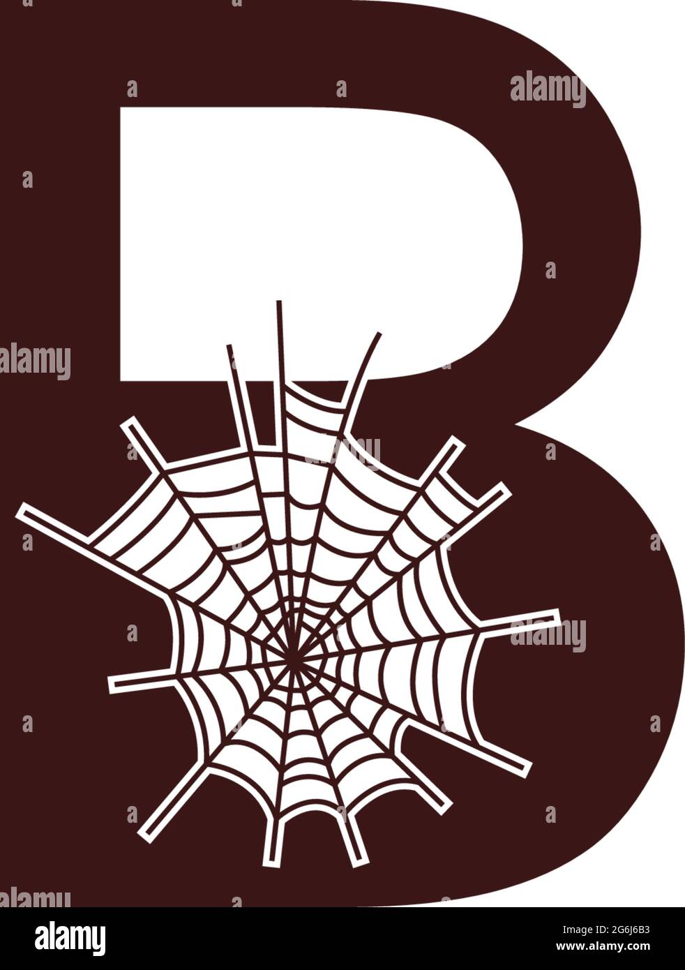 Letter B with spider web icon design template vector illustration Stock ...