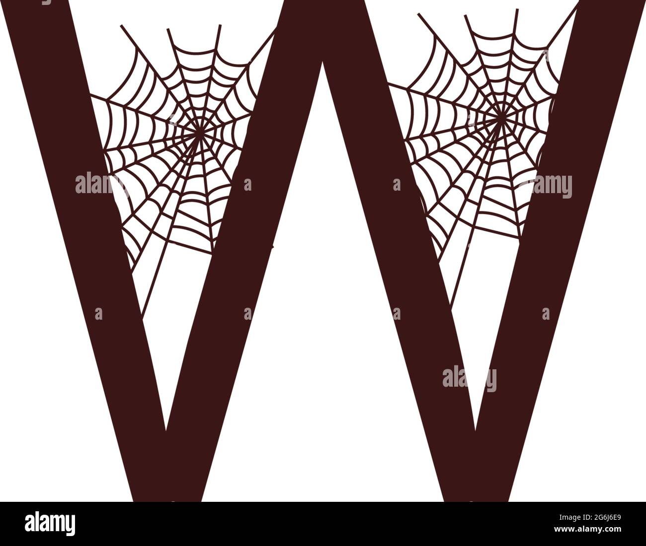 Letter W with spider web icon design template vector illustration Stock ...