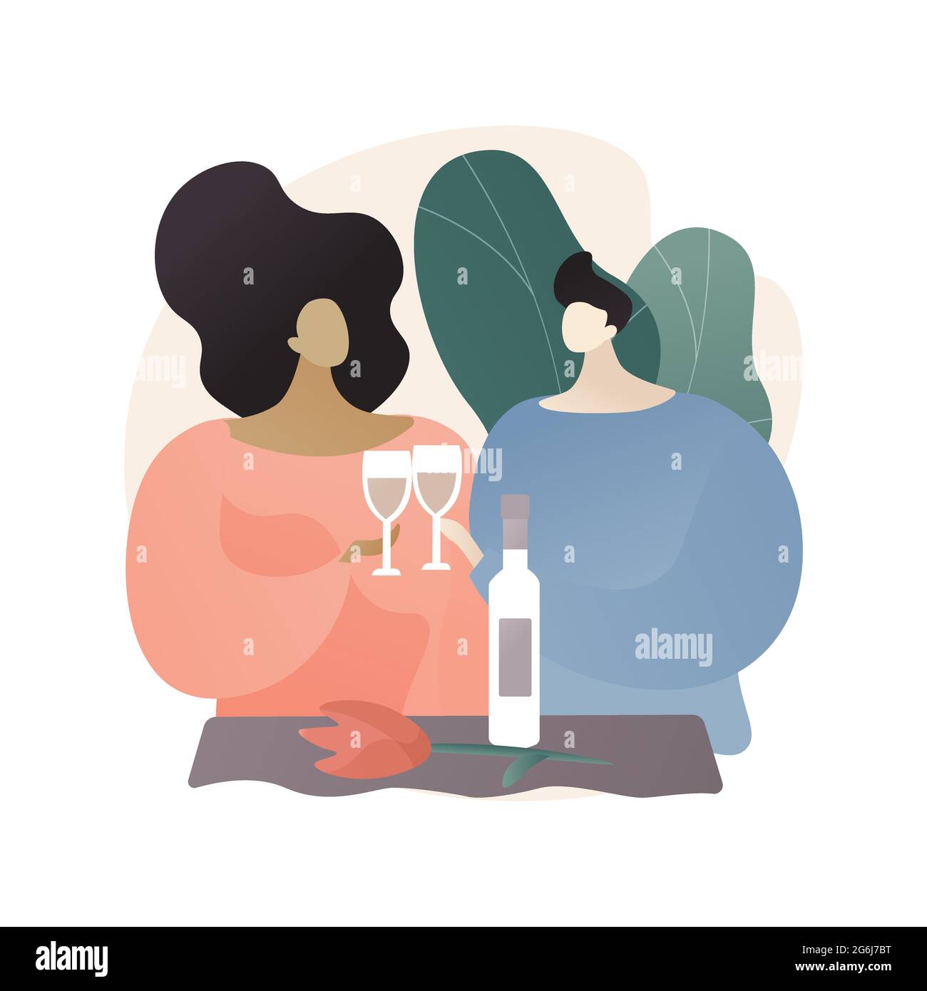 Romantic date abstract concept vector illustration Stock Vector Image ...