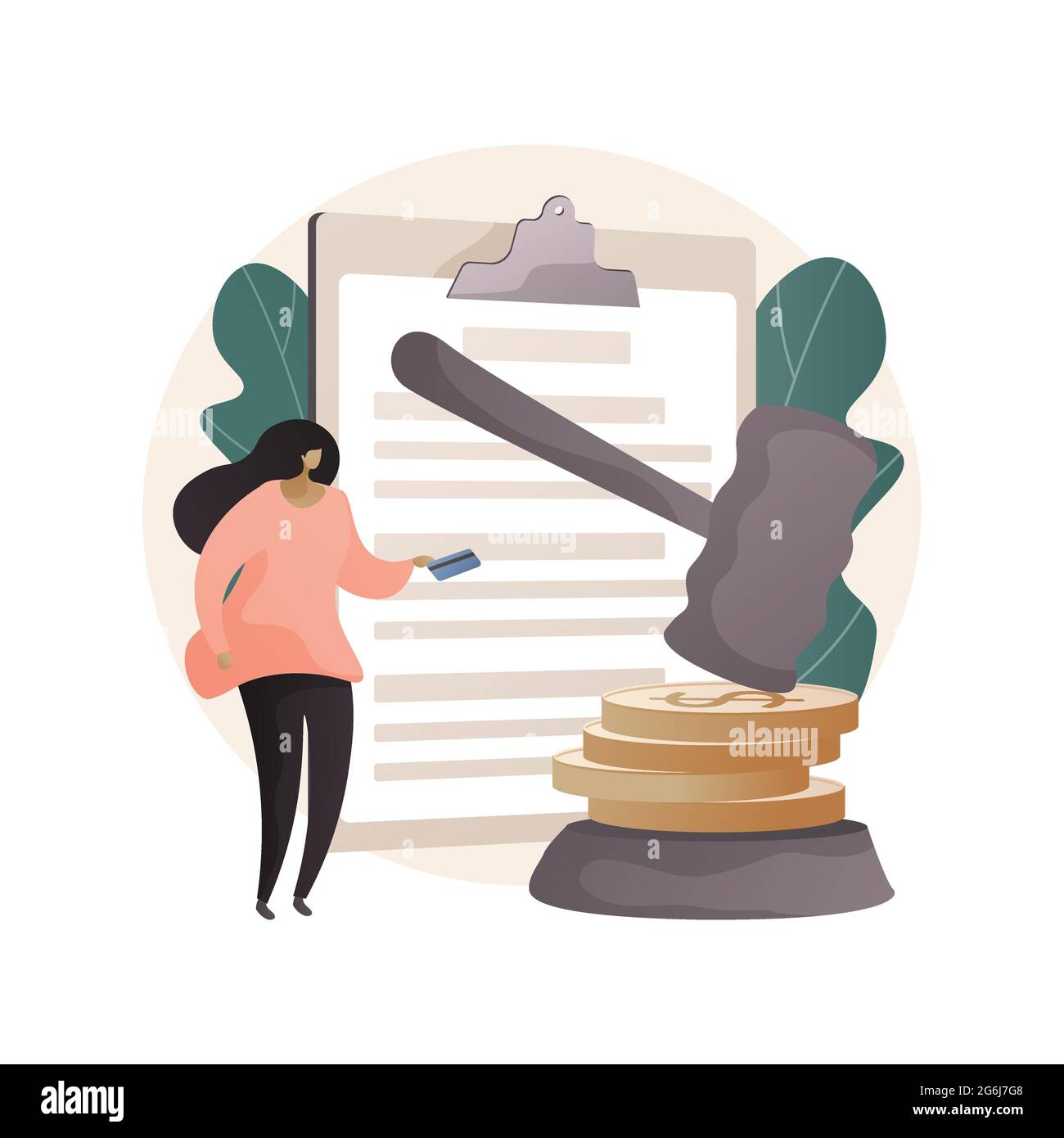 Pay penalties abstract concept vector illustration Stock Vector Image ...