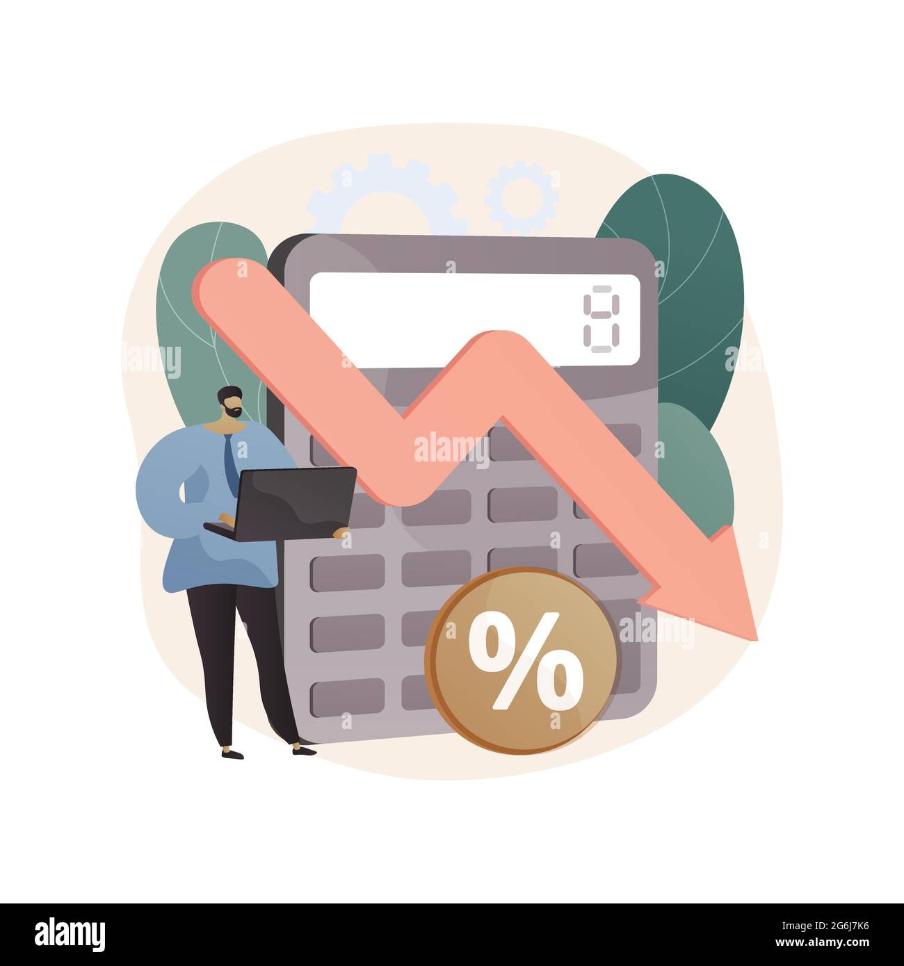 Calculating loss abstract concept vector illustration Stock Vector ...