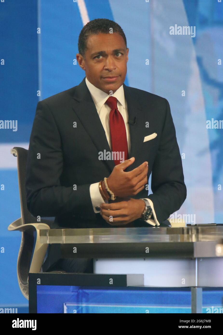 New York, NY, USA. 06th July, 2021. TJ Johnson on the set of Good ...