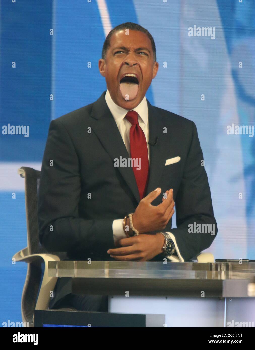 New York, NY, USA. 06th July, 2021. TJ Johnson on the set of Good ...